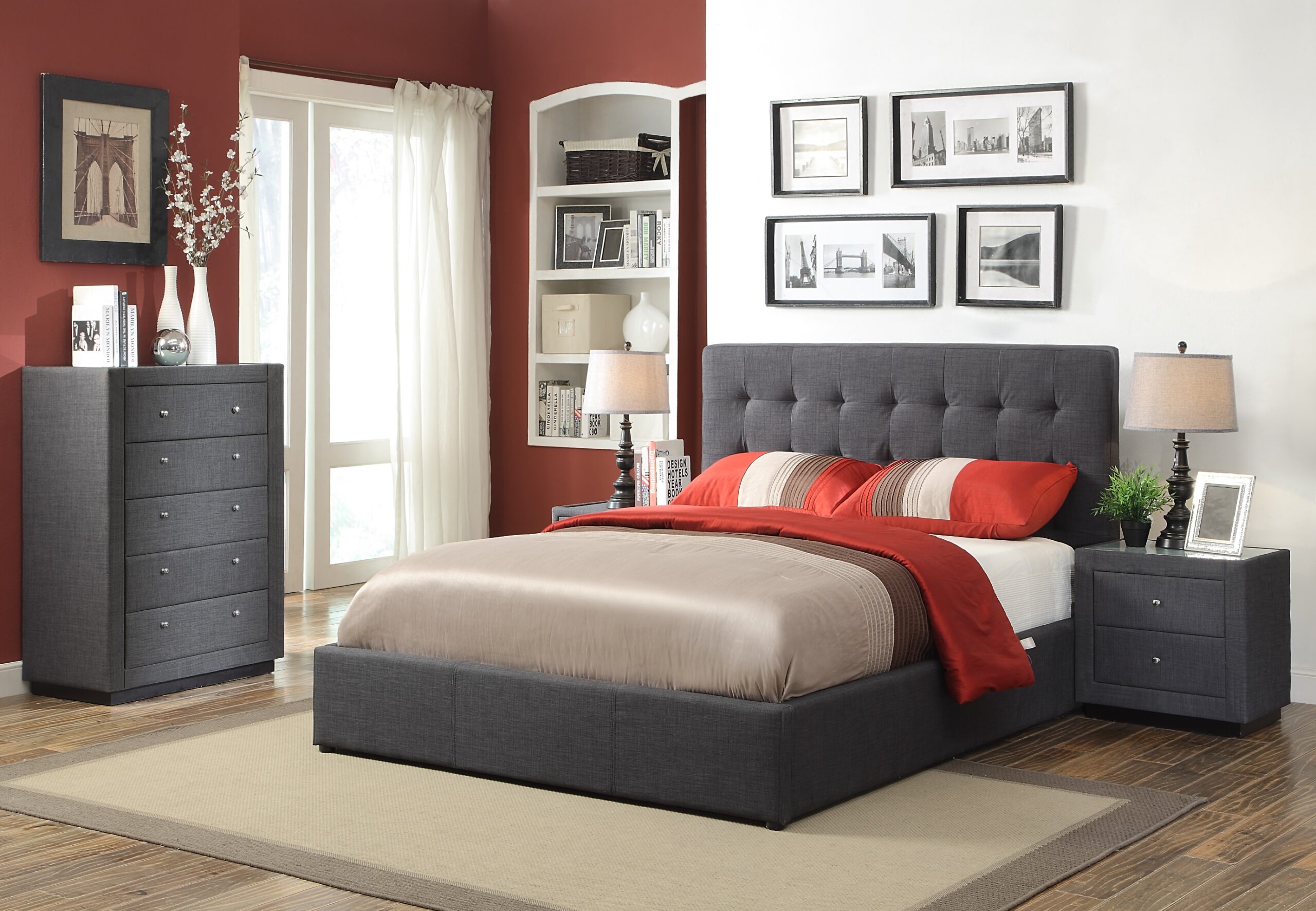 Brooklyn king single bed frame charcoal - standard - One Stop Furniture