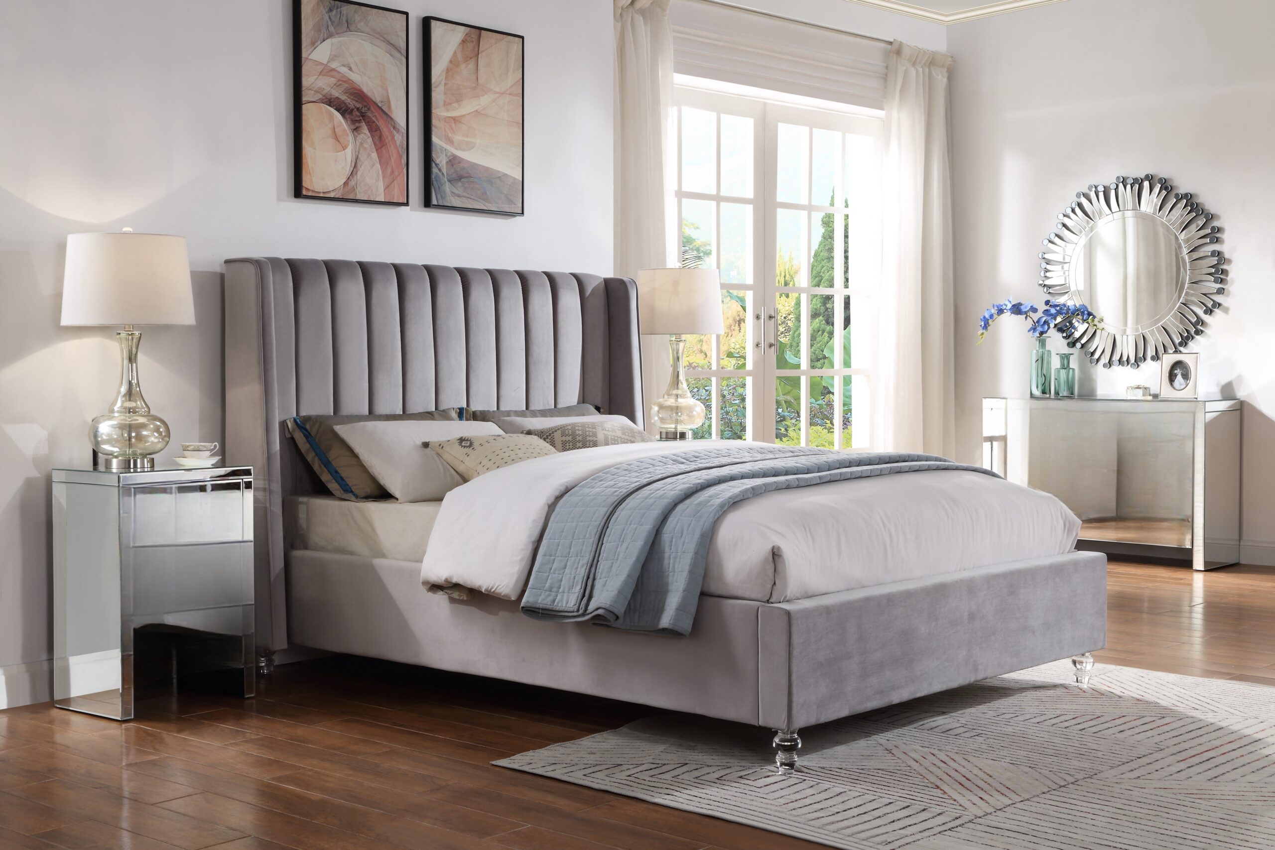 Belair King size bed frame silver - standard + type B WINGS + clear ...