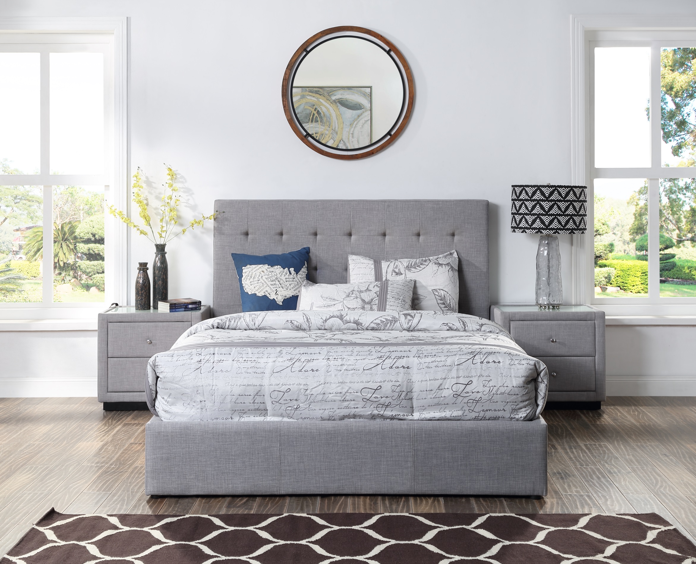 4 piece Brooklyn king size bedroom suite light grey - standard - One ...