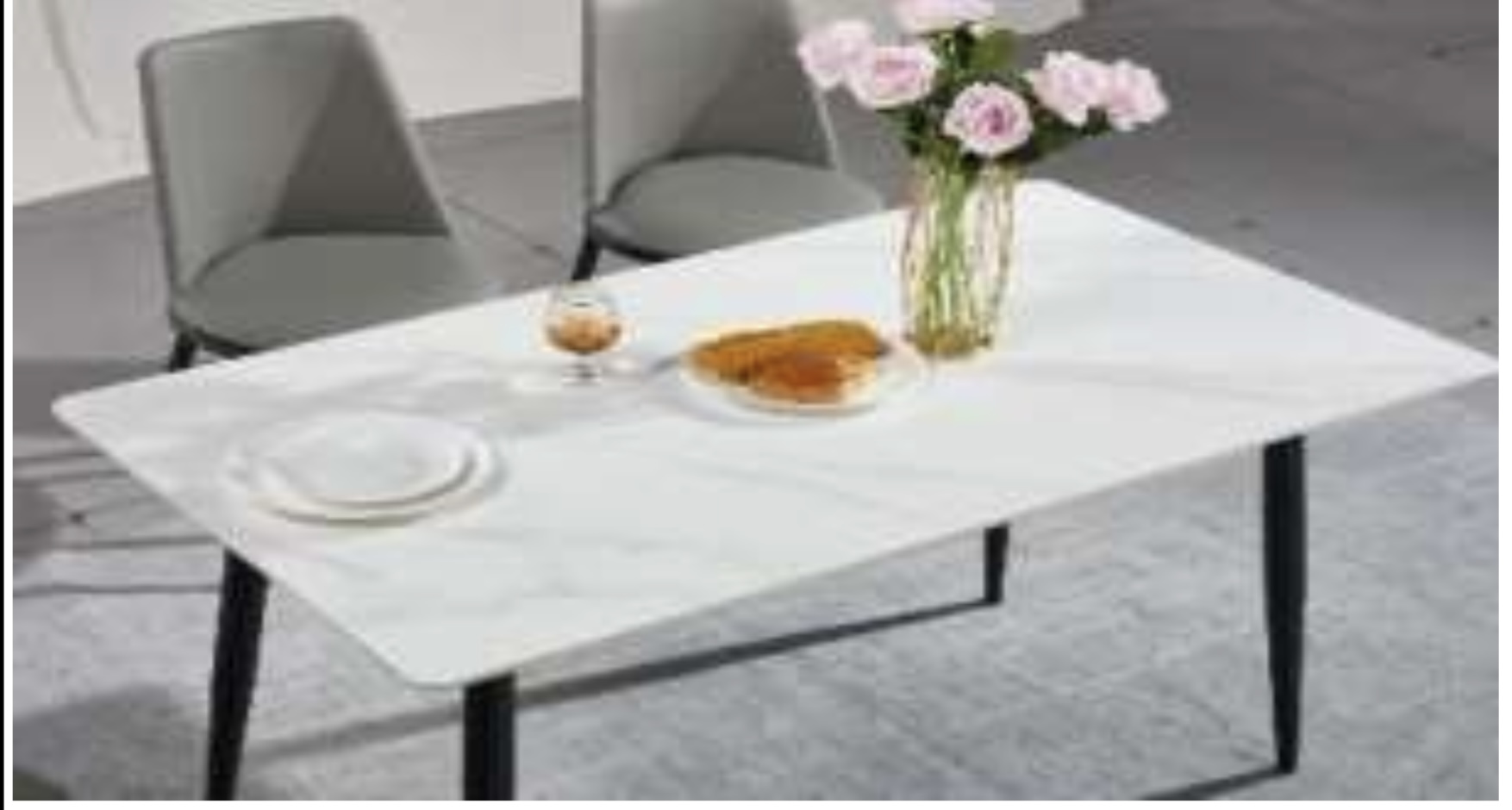 Tesla dining table black + gloss white top 130L x70w x 78h - One Stop ...